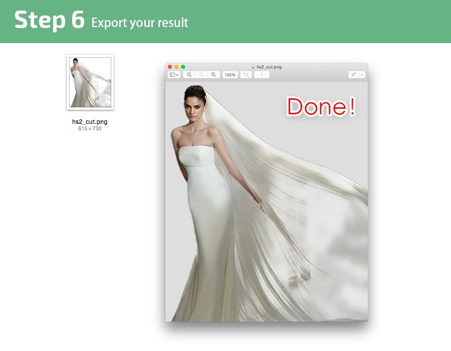 Super PhotoCut Pro for Mac - Wedding Dress Cutout from Image